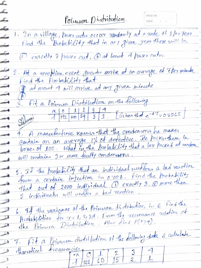 Poisson Distribution | PDF | Social Science | Science & Mathematics