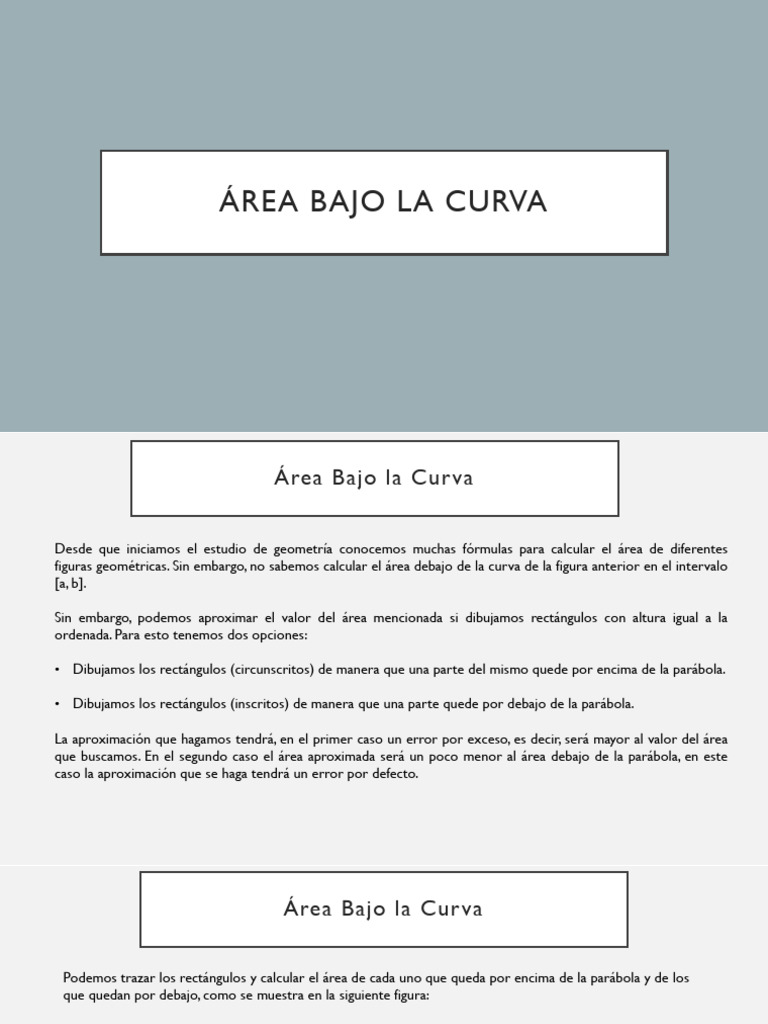 Aproximación del Área Bajo la Curva | PDF | Curva | Rectángulo