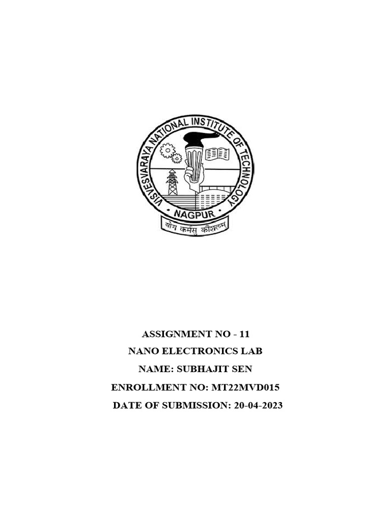 Assignment No11 Nano Pdf Physical Sciences Phases Of Matter