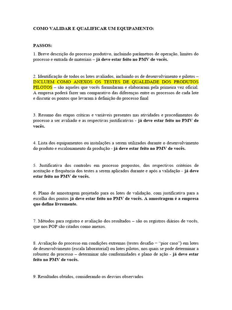 Como Validar e Qualificar Um Equipamento | PDF | Amostragem (Estatística)