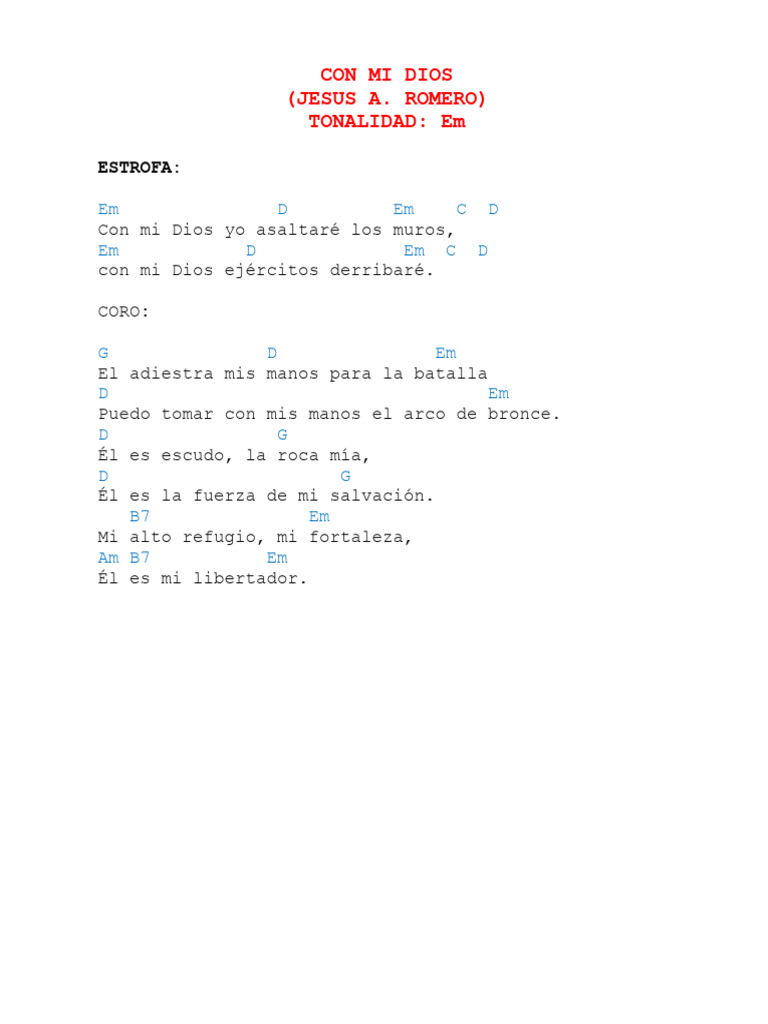 Con Mi Dios Jesus Adrian Romero (Em) | PDF