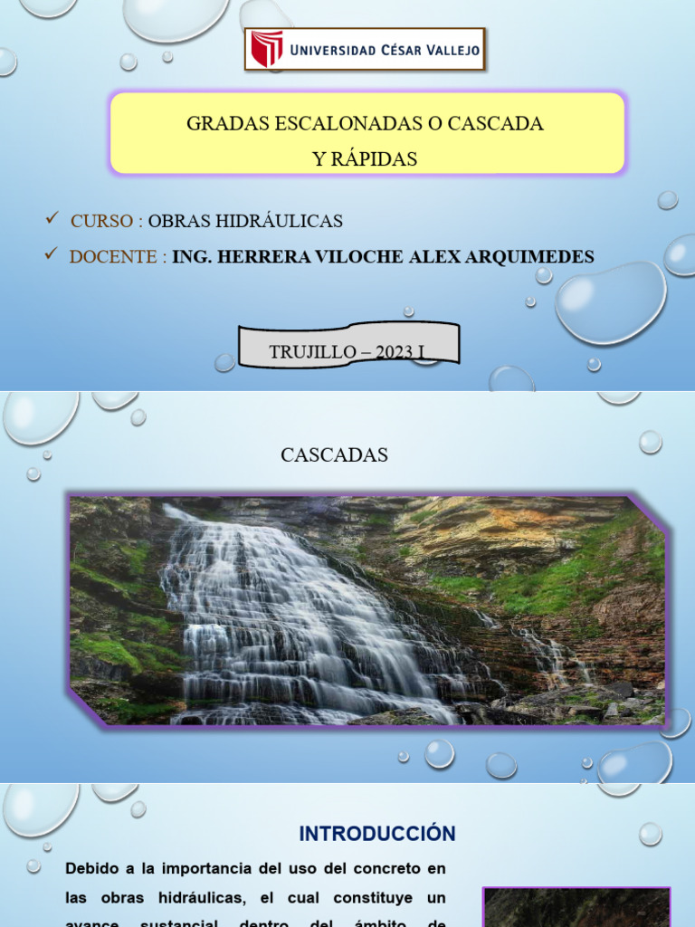 Sesion 08 Gradas Escalonadas y Rapidas Aahv | PDF | Hidráulica | Agua