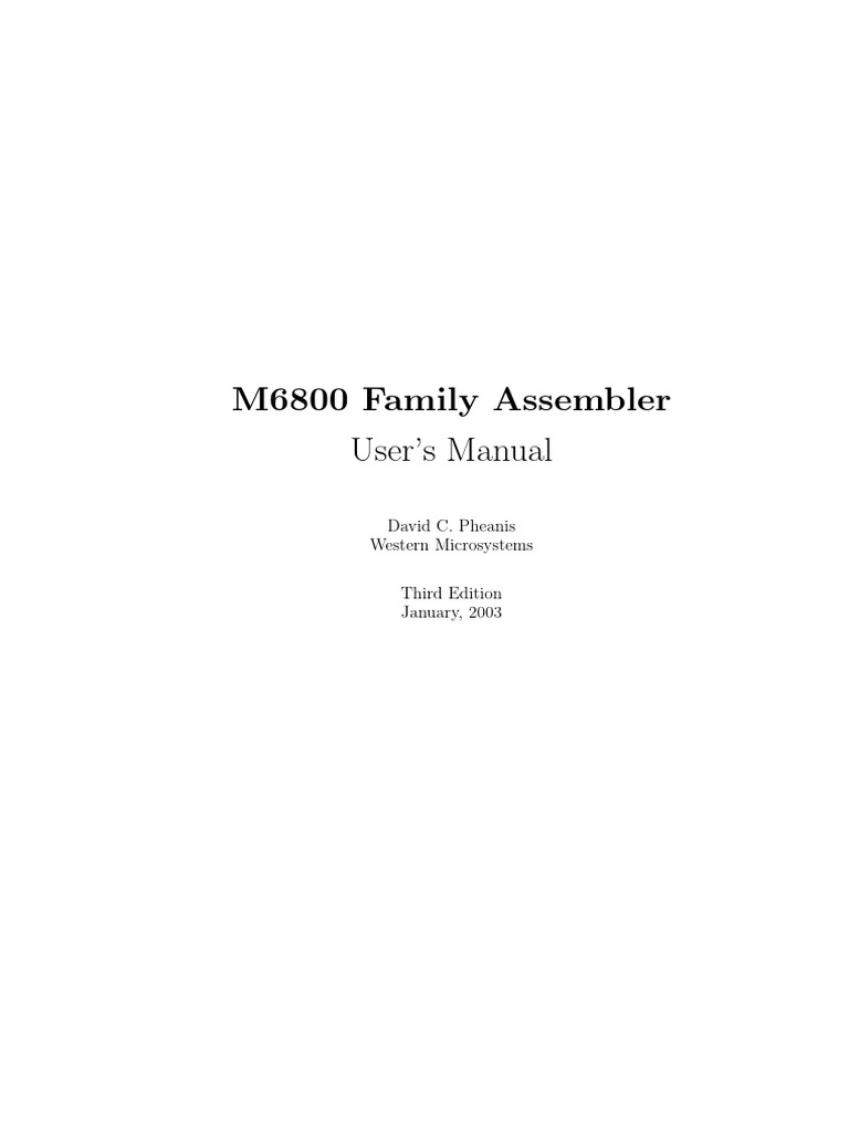 M6800 Assembler User's Guide | Download Free PDF | Assembly Language | Computer Program