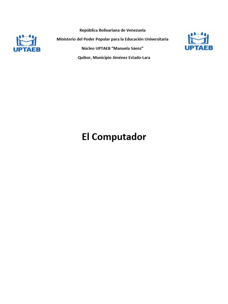 El Computador | PDF | Microprocesador | Hardware de la computadora