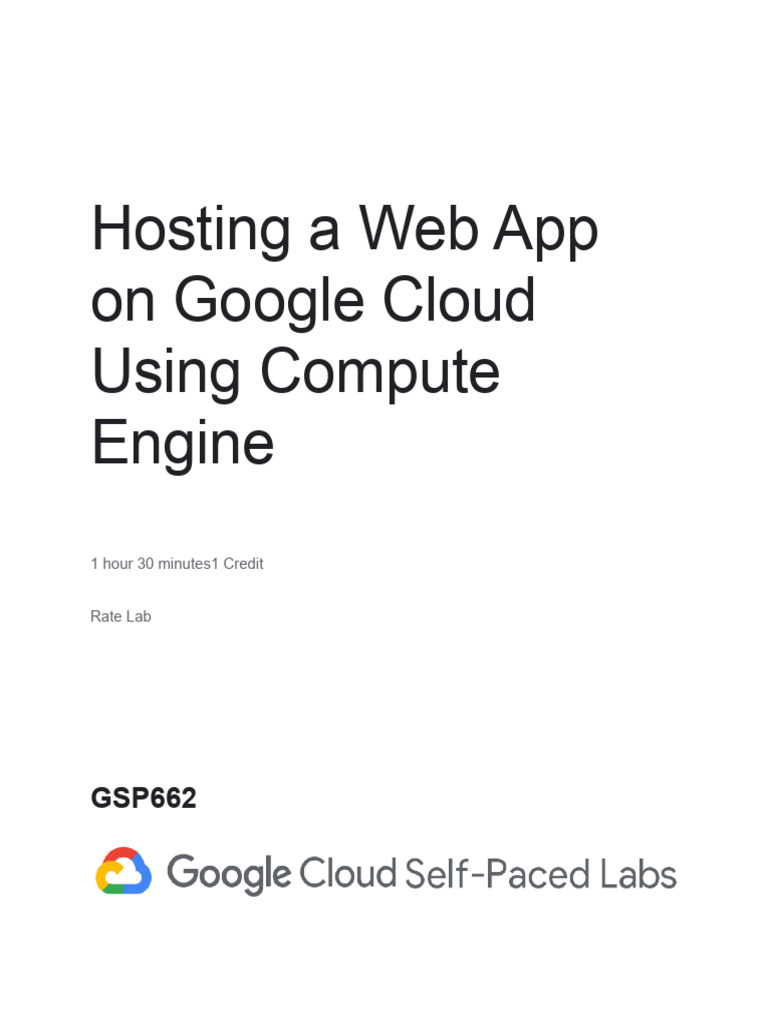 Hosting A Web App On Google Cloud Using Compute Engine - PCA | PDF | Load Balancing (Computing ...