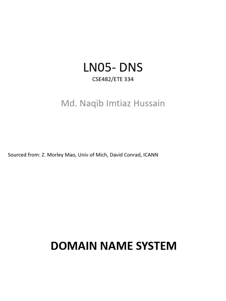LN05 - DNS-1 | PDF | Domain Name System | Domain Name