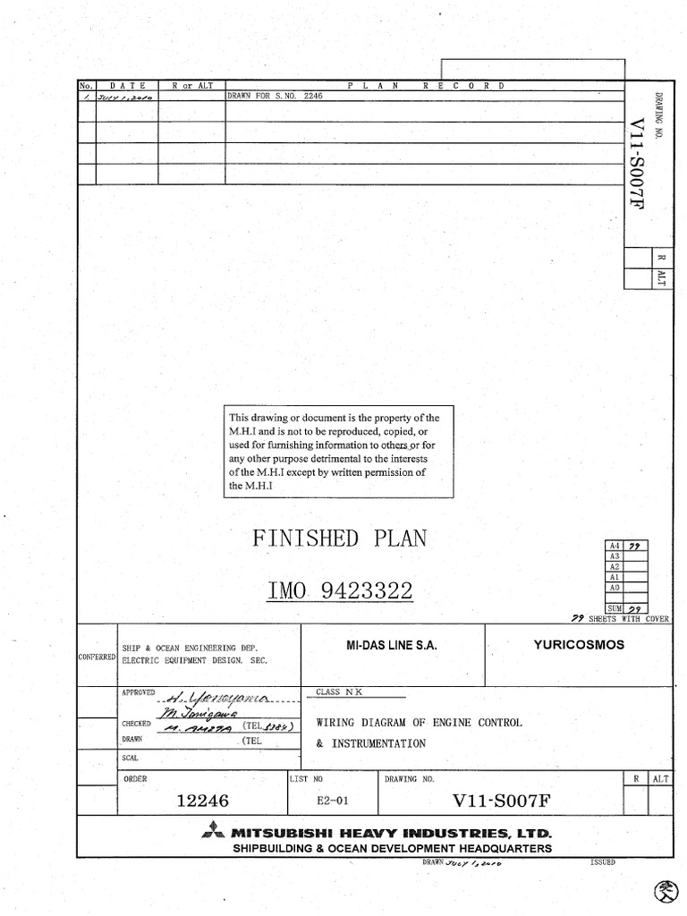 E2-01 Wiring Diagram of Engine Control & Instrumentation | PDF