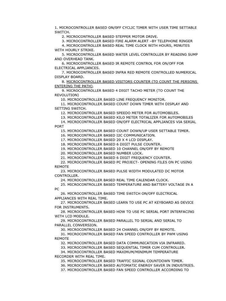 Eee Ece Project List | PDF | Microcontroller | Radio Frequency ...