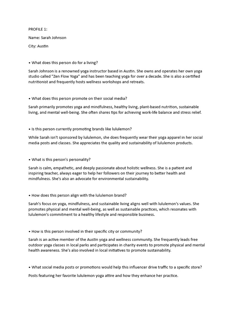 Task 3 Lululemon Final | PDF | Physical Fitness | Mindfulness