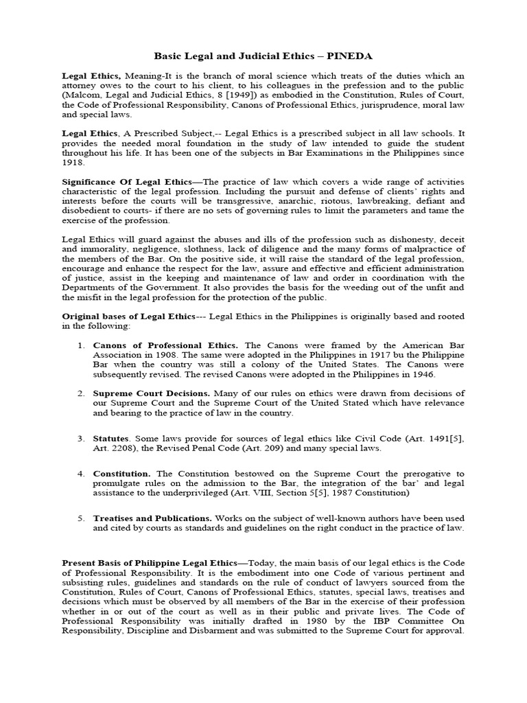Basic Legal and Judicial Ethics | PDF | Lawyer | Amicus Curiae