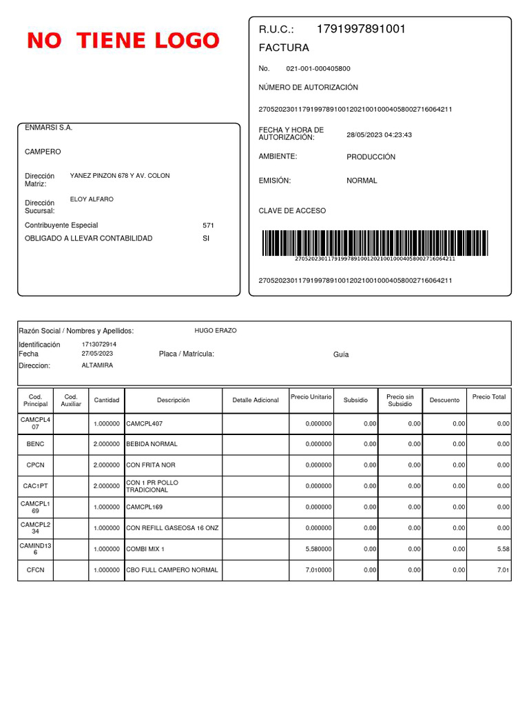 Factura (31) | PDF | Pagos | Dinero