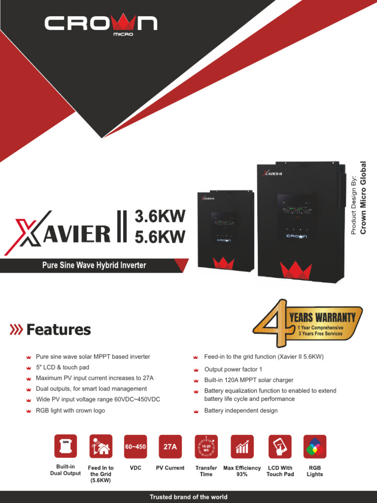 Crown Xavier 5.6KW Inverter Overview | PDF
