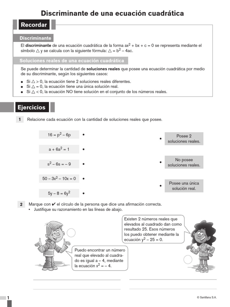 M9 Discriminante Ecuacion Cuadratica | PDF