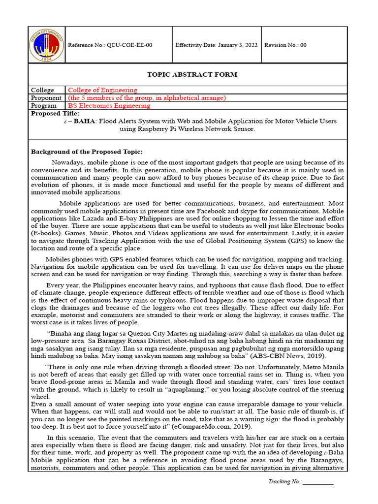Coe Ee Capstone Title Approval Form Sample | PDF | Prototype | Mobile App