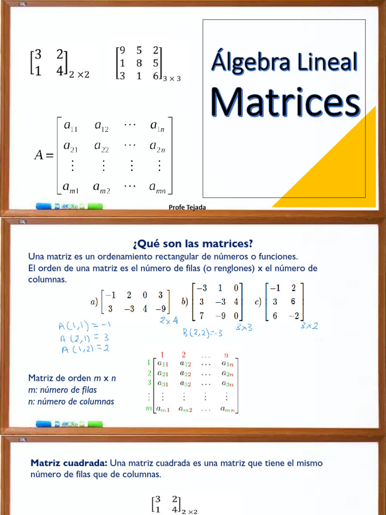 1 - Diapositivas Operaciones Con Matrices | PDF | Matriz (Matemáticas) | Matemáticas