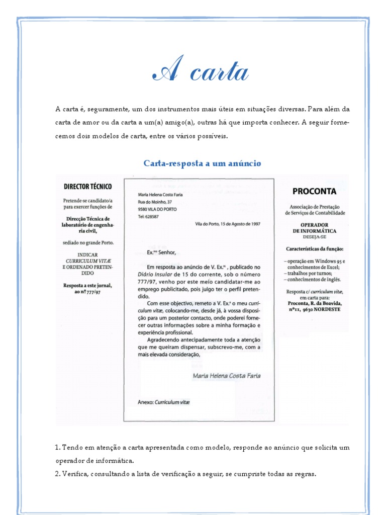Modelos de Cartas | PDF