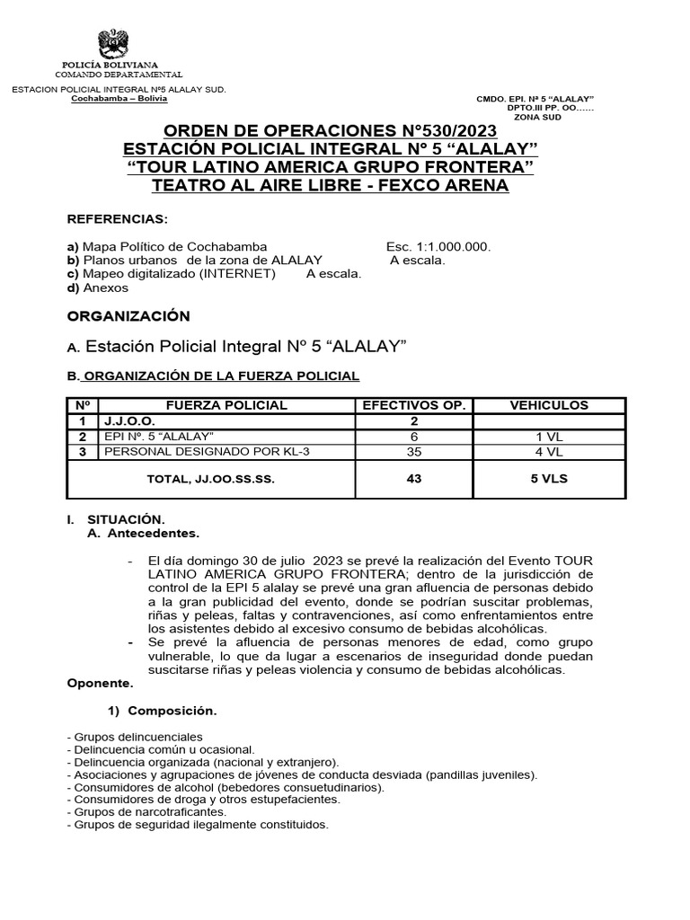 Orden de Operaciones | PDF | Policía | Crímenes