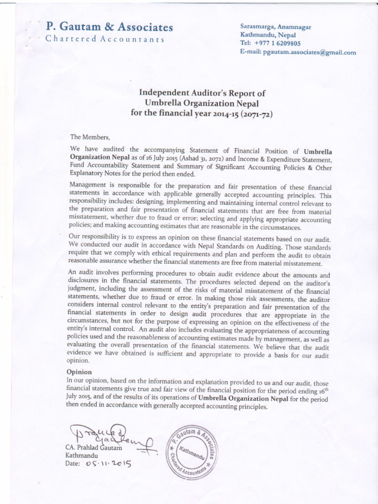 NGO Audit Report Final | Download Free PDF | Financial Audit | Audit