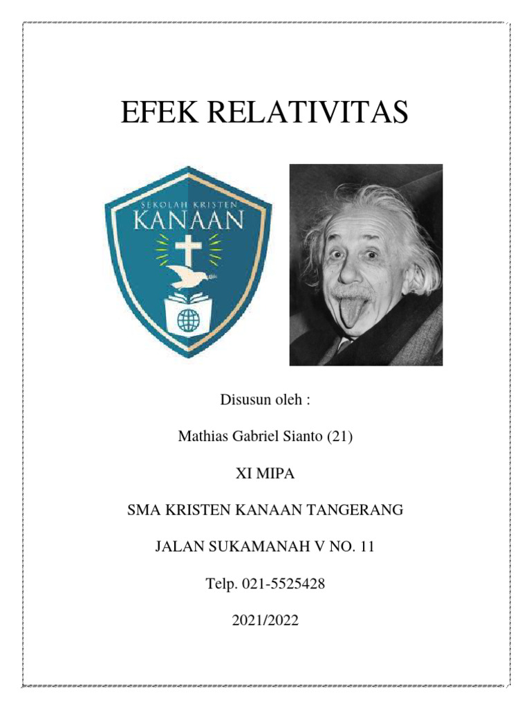 Mathias Gabriel - XII IPA - Relativitas Einstein | PDF