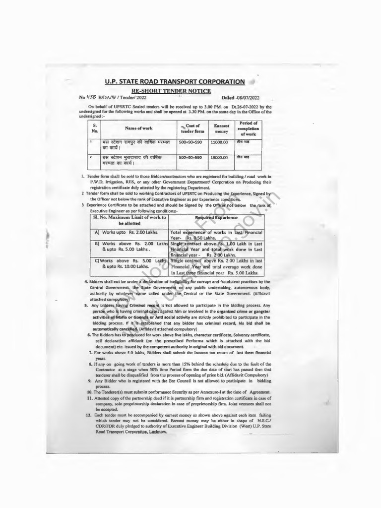 U.P. State Road Corporation: Transport | PDF