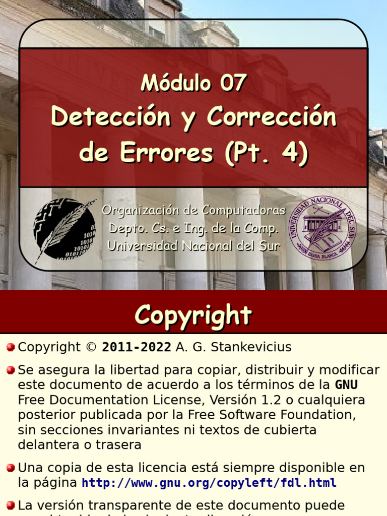 Módulo 07 - Detección y Corrección de Errores (Pt. 4) .Color | PDF | Arquitectura de ...