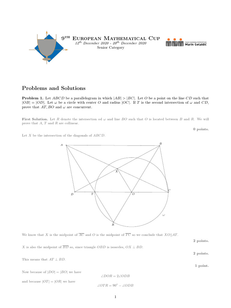EMC 2020 Seniors ENG Solutions-2 | PDF | Triangle | Numbers