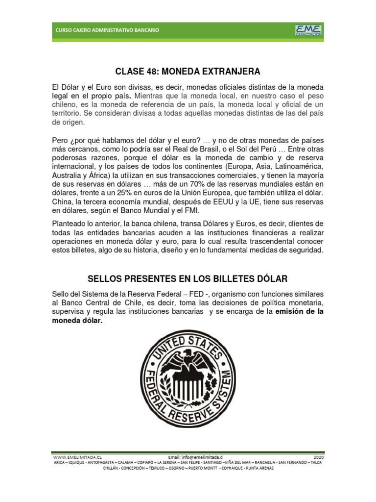 Tema 54 - Moneda Extranjera Dolar 1.1 | PDF | Moneda | Dólar de los ...