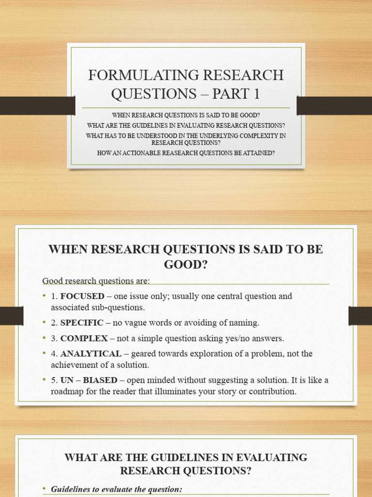 Guidelines for Formulating Research Questions | PDF | Question | Obesity