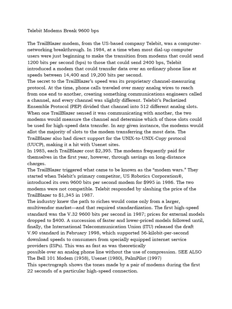 Tele Bit | PDF | Modem | Information And Communications Technology