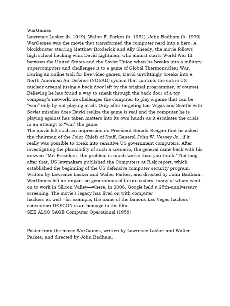War Games | PDF