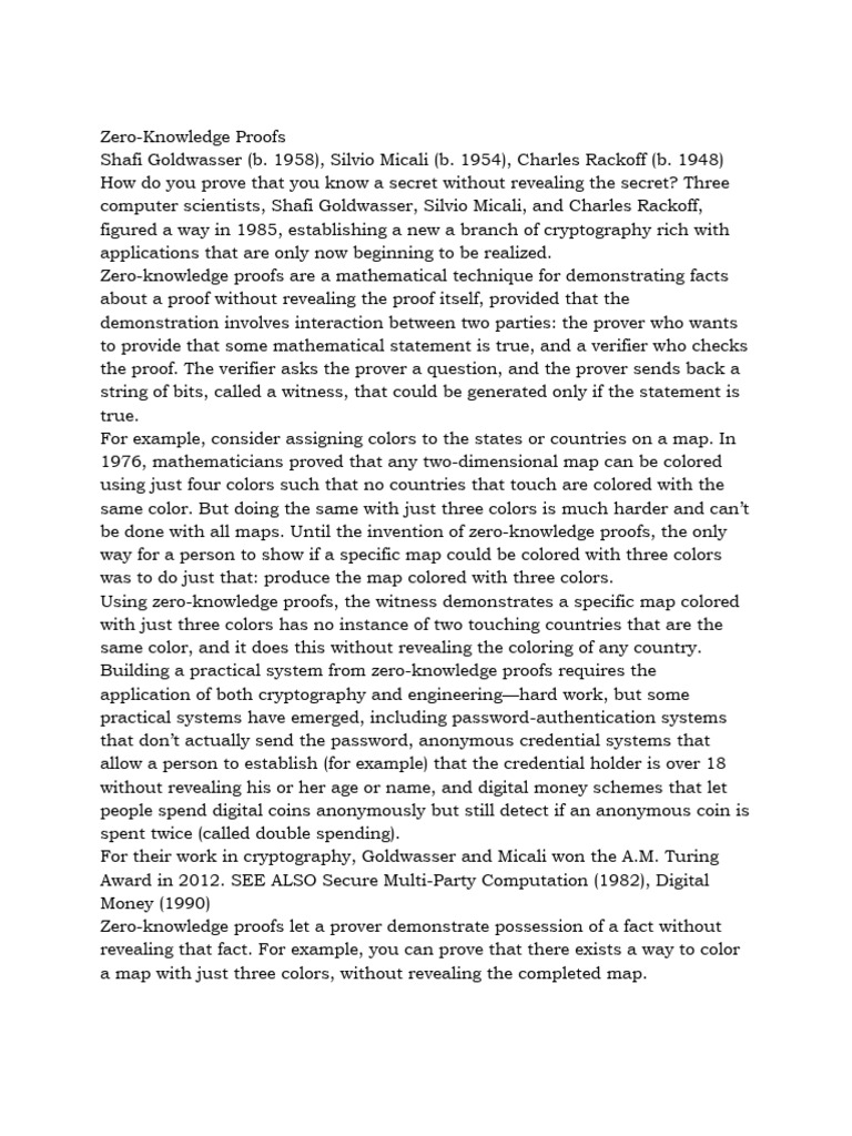 Zero Knowledge Proofs | PDF | Secure Communication | Applied Mathematics