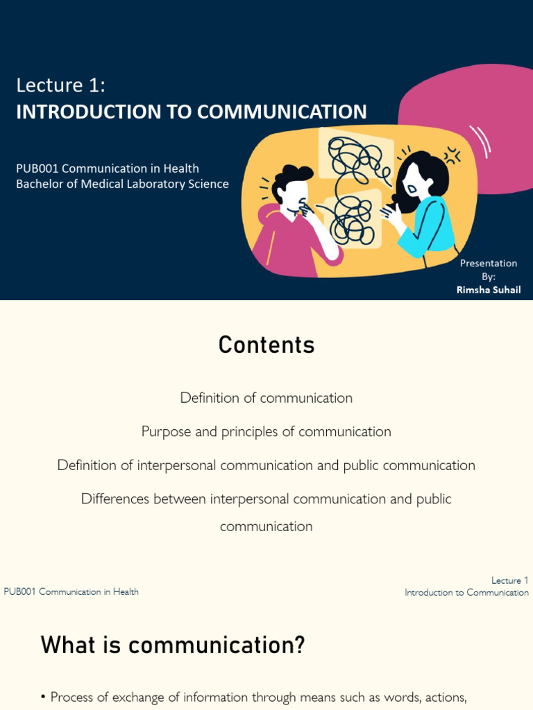 Lecture 1 Introduction To Communication | PDF | Communication ...