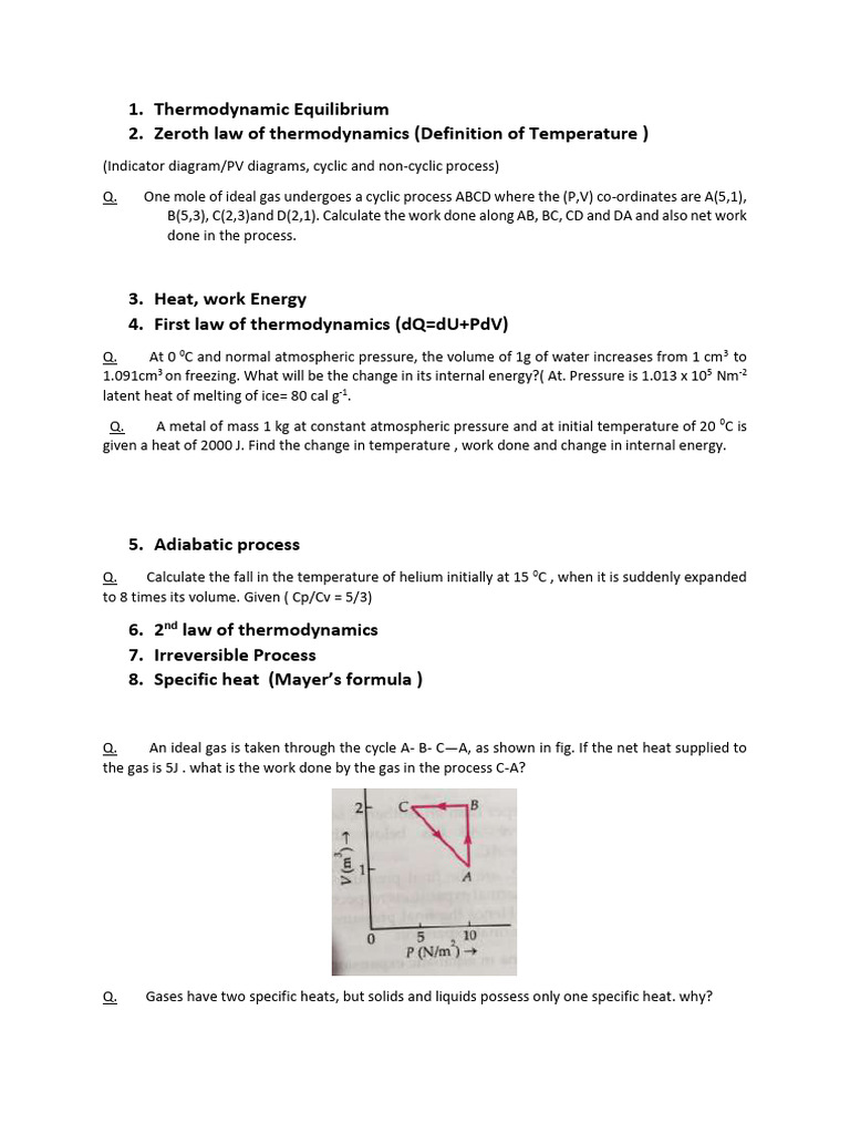 THERMODYNAMICS Revision | PDF