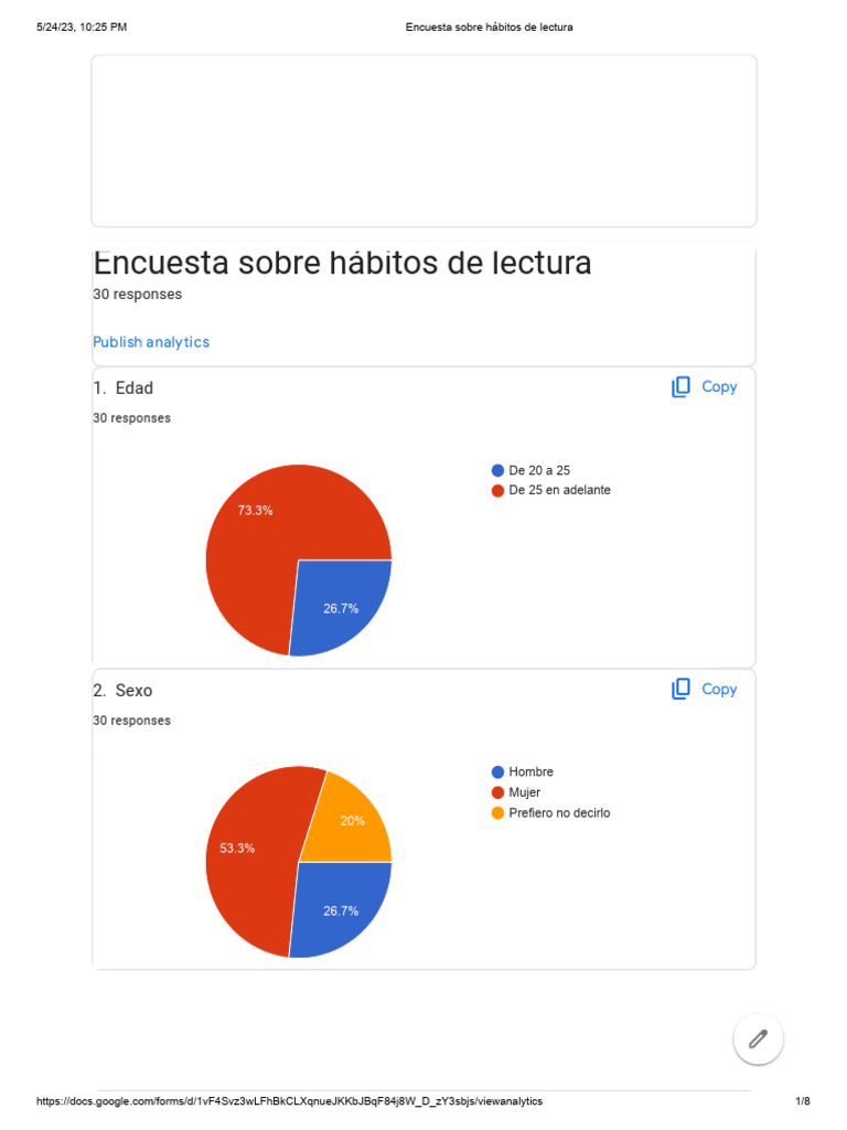 Encuesta Sobre Hábitos de Lectura | PDF
