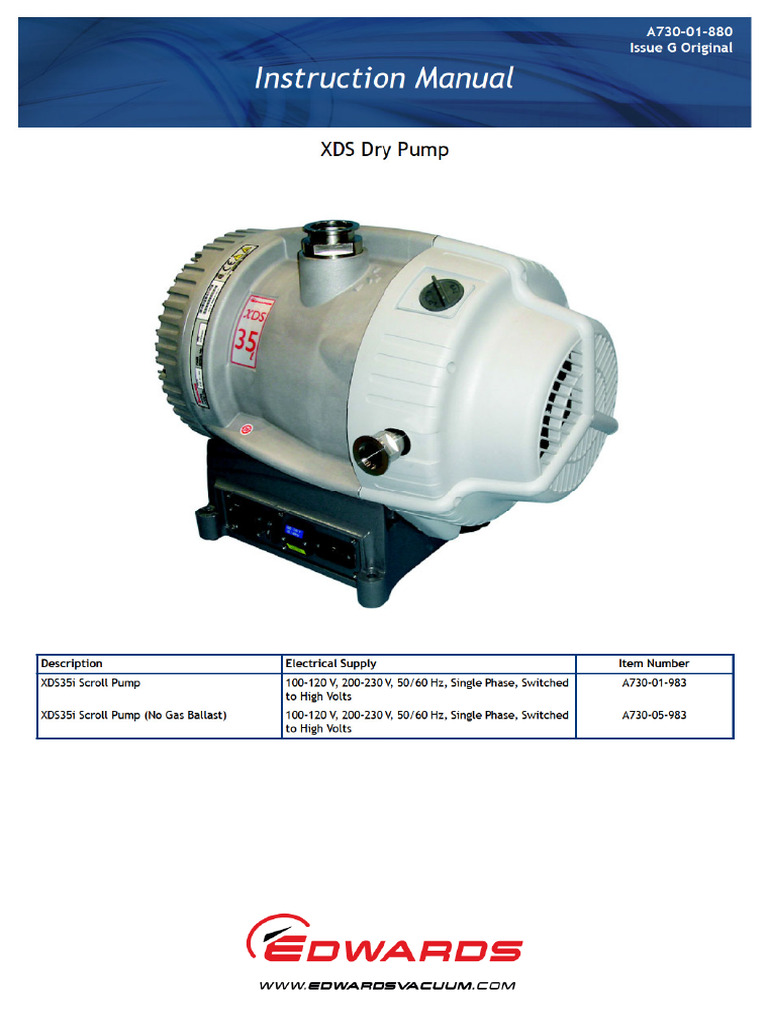 Edwards DRY PUMP A730-01-880QWE | PDF