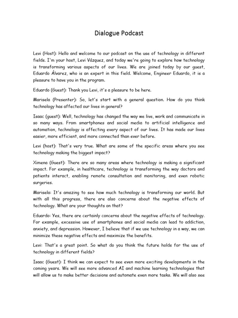 Dialogue Podcast | PDF | Social Media | Popular Culture & Media Studies