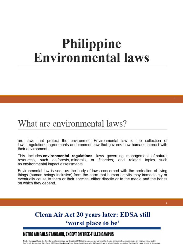 Philippine Environmental Legislation and Regulations 1st Sem 2022 | PDF ...