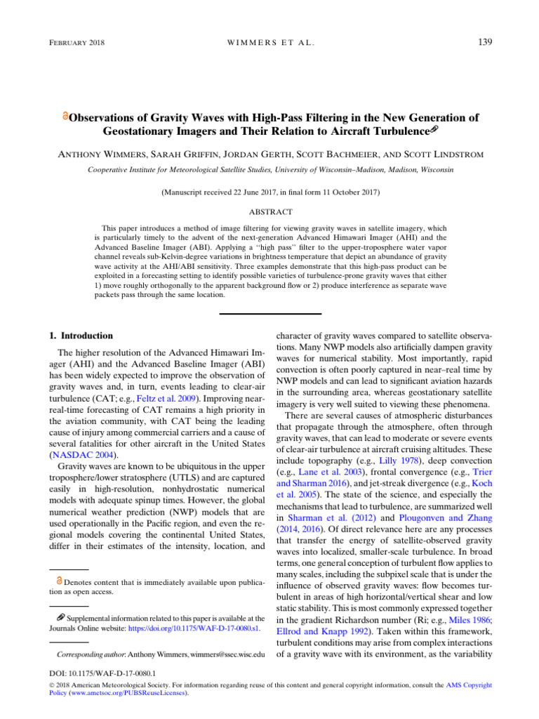 Observations of Gravity Waves | PDF | Numerical Weather Prediction ...