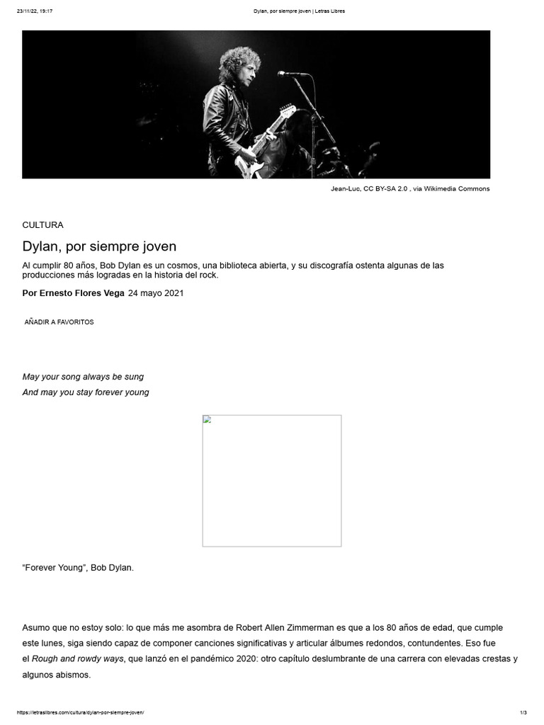 Dylan, Por Siempre Joven - Letras Libres | PDF | Bob Dylan
