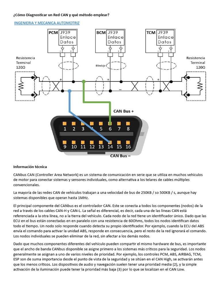 Diagnostico Can Bus | PDF | Conector eléctrico | Resistencia Eléctrica ...