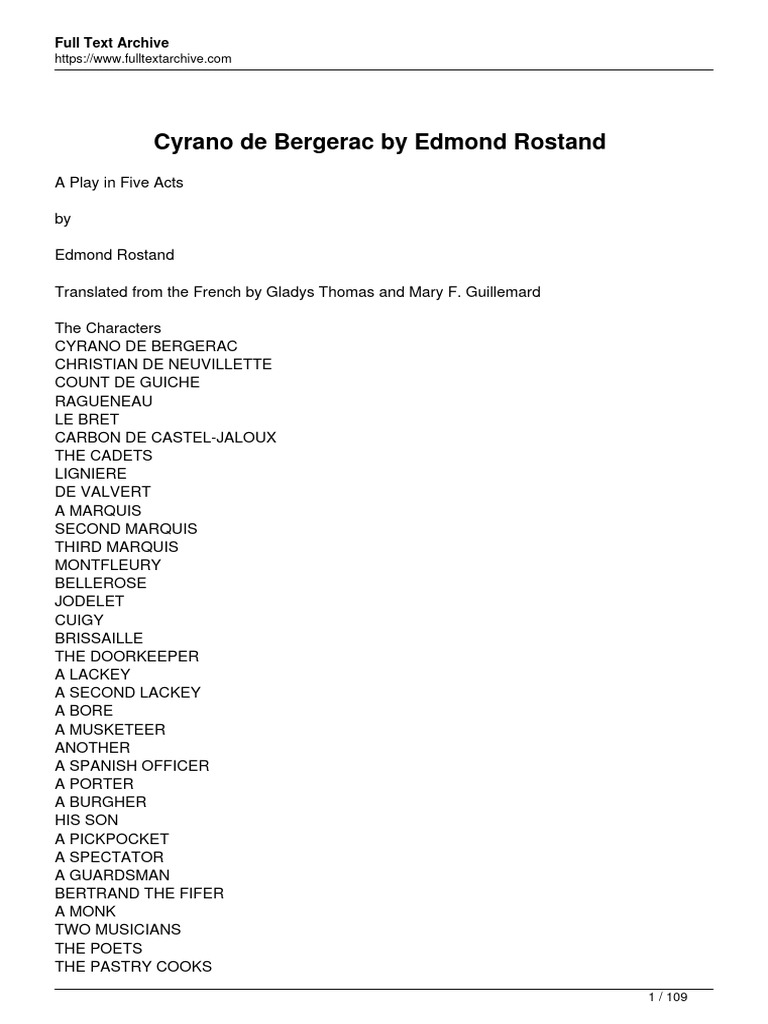 Cyrano de Bergerac | PDF