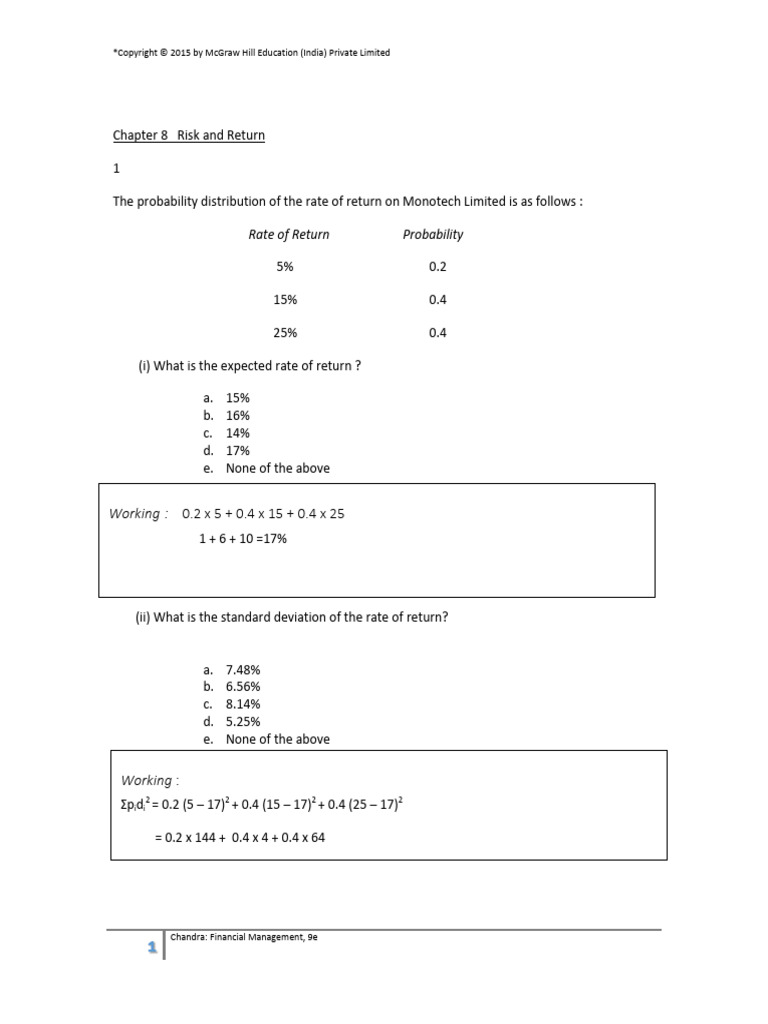 Risk and Return Analysis in Finance | PDF | Financial Markets | Private ...