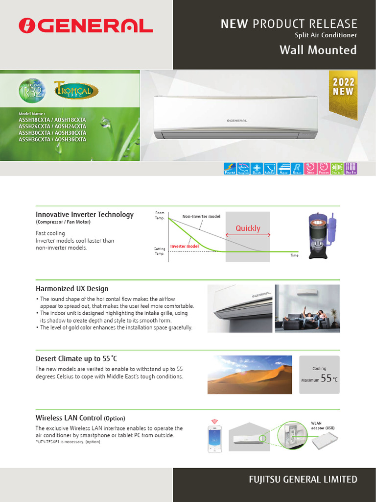 New O'General Inverter AC Models | PDF | Air Conditioning | Mechanical ...
