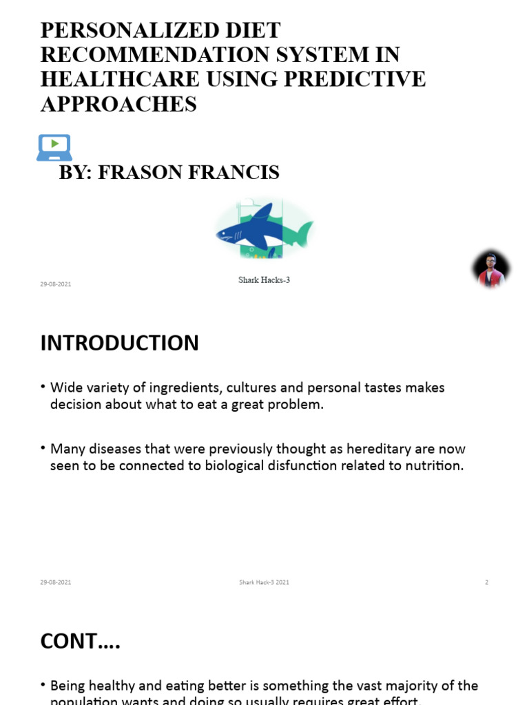 Personalized Diet Recommendation System in Healthcare | PDF | Cluster Analysis | Diet (Nutrition)