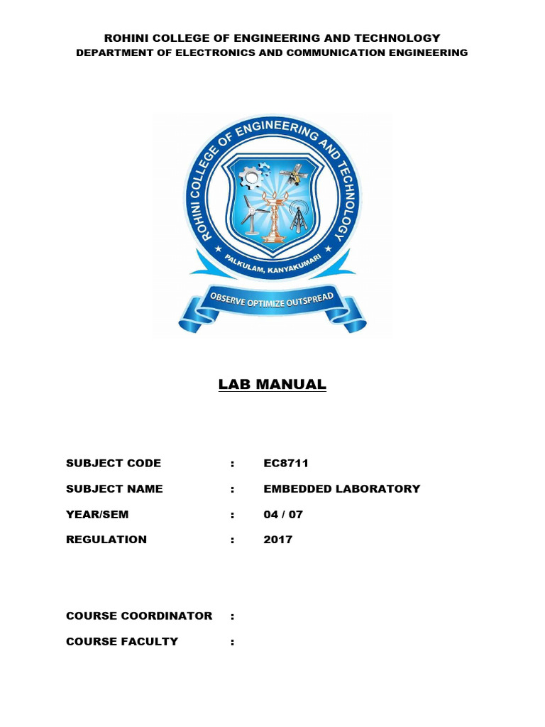 EC8711 Lab Manual Final | PDF | Analog To Digital Converter | Microcontroller