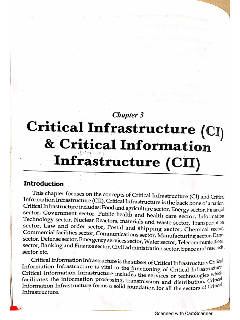 Book Chapter 3 - Critical Infra and Critical Info Infra | PDF