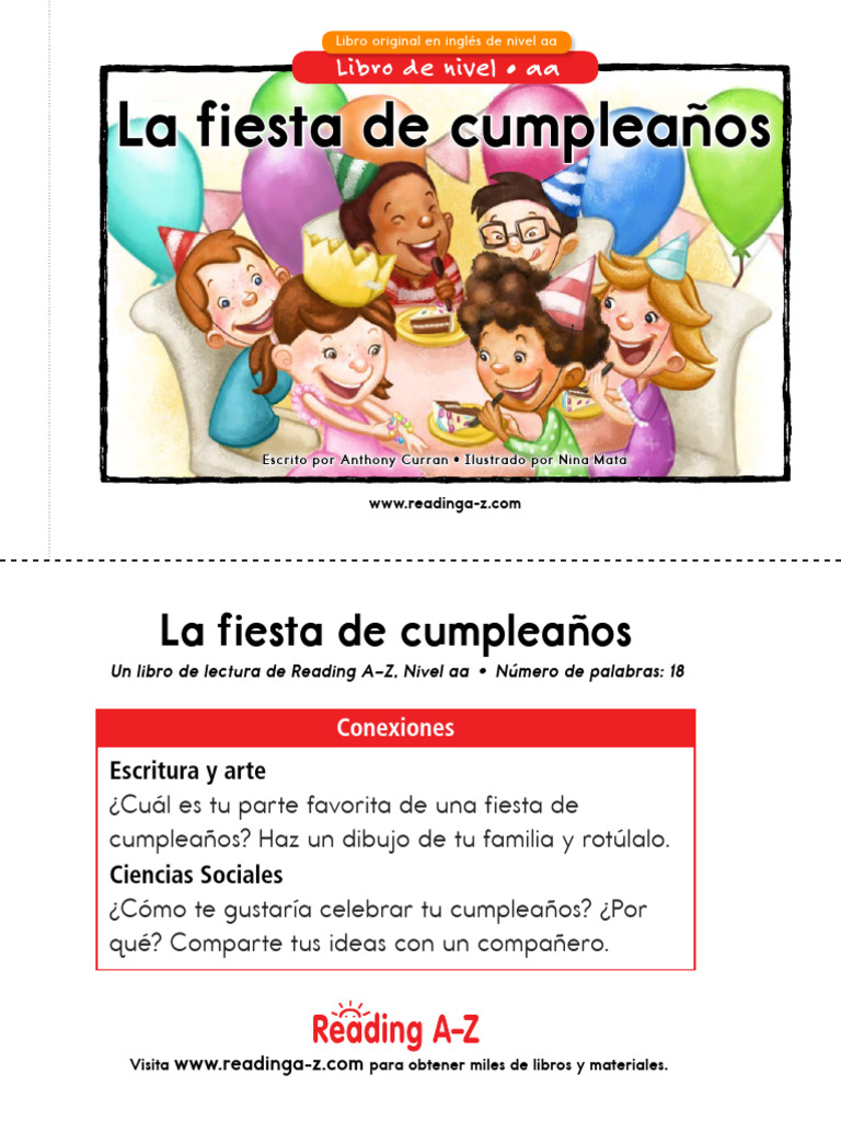 Fiesta de Cumpleaños: Lectura Nivel AA | PDF