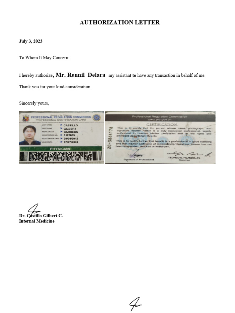 Authorization Letter - 2023 | PDF