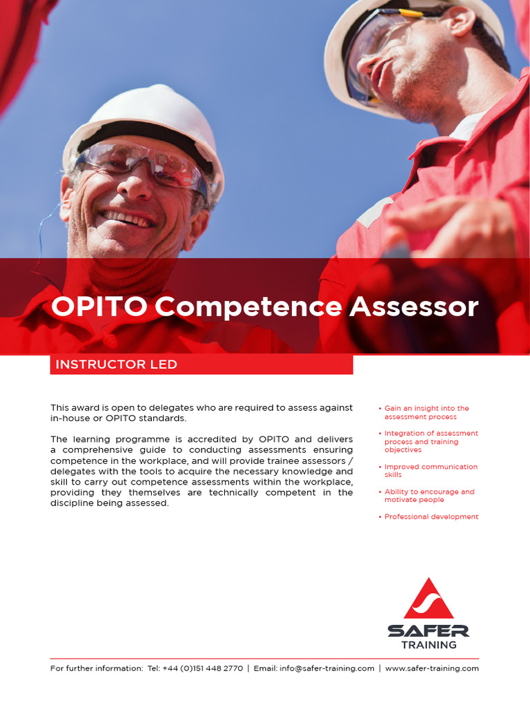 OPITO Competence Assessor Course | PDF | Learning | Information