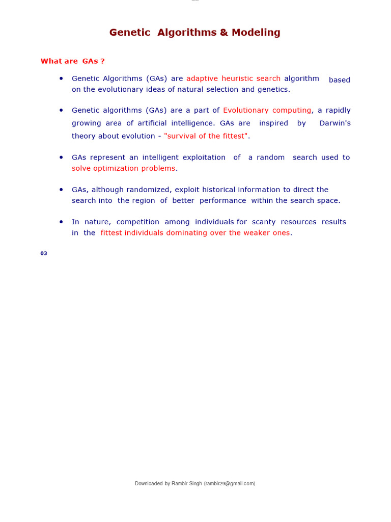 Genetic Algorithms for AI Experts | PDF | Genetic Algorithm | Mathematical Optimization